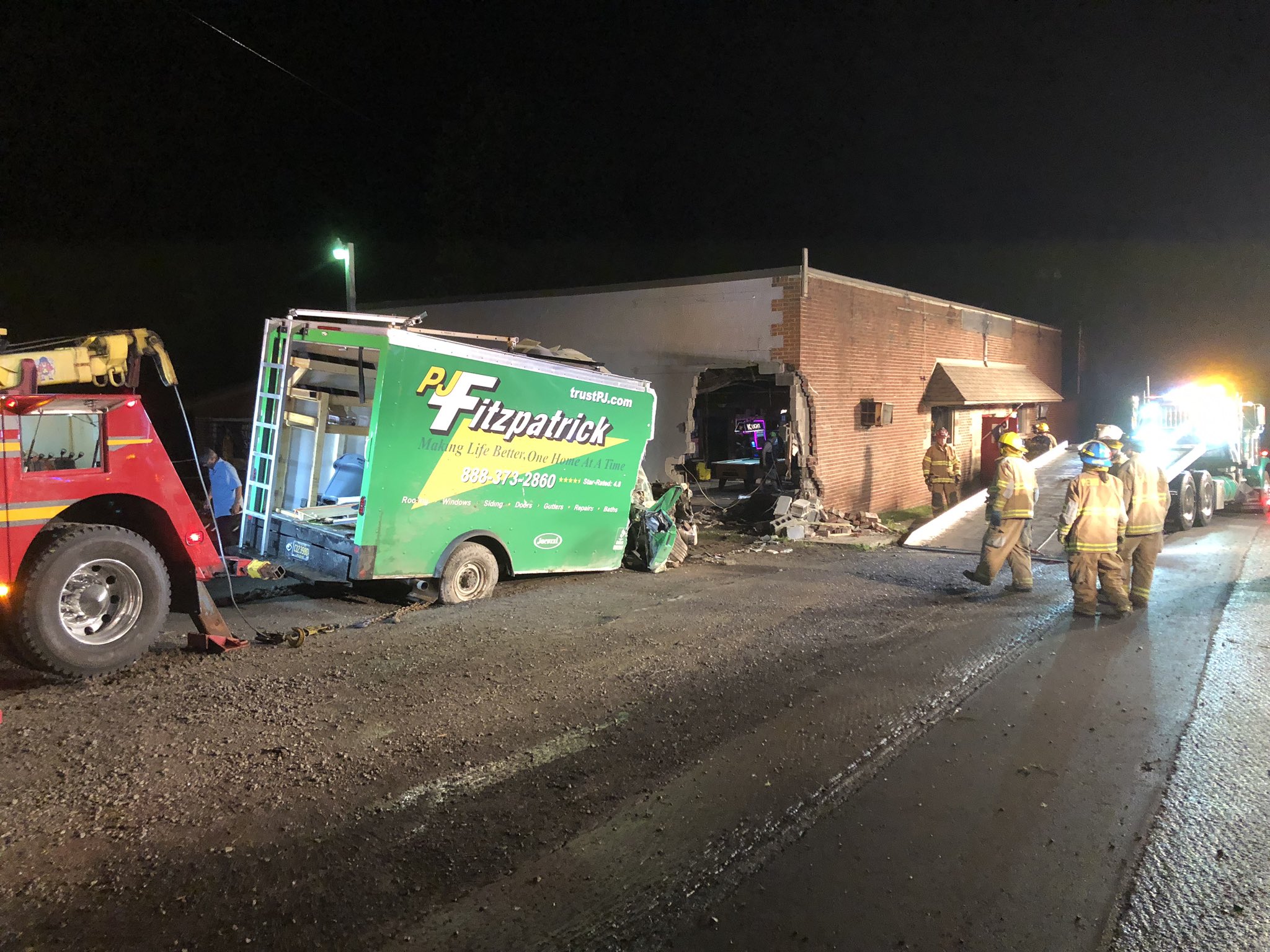 Jessica Guay on Twitter: "A box truck slammed through the side of McBride Station Bar and Grill ...