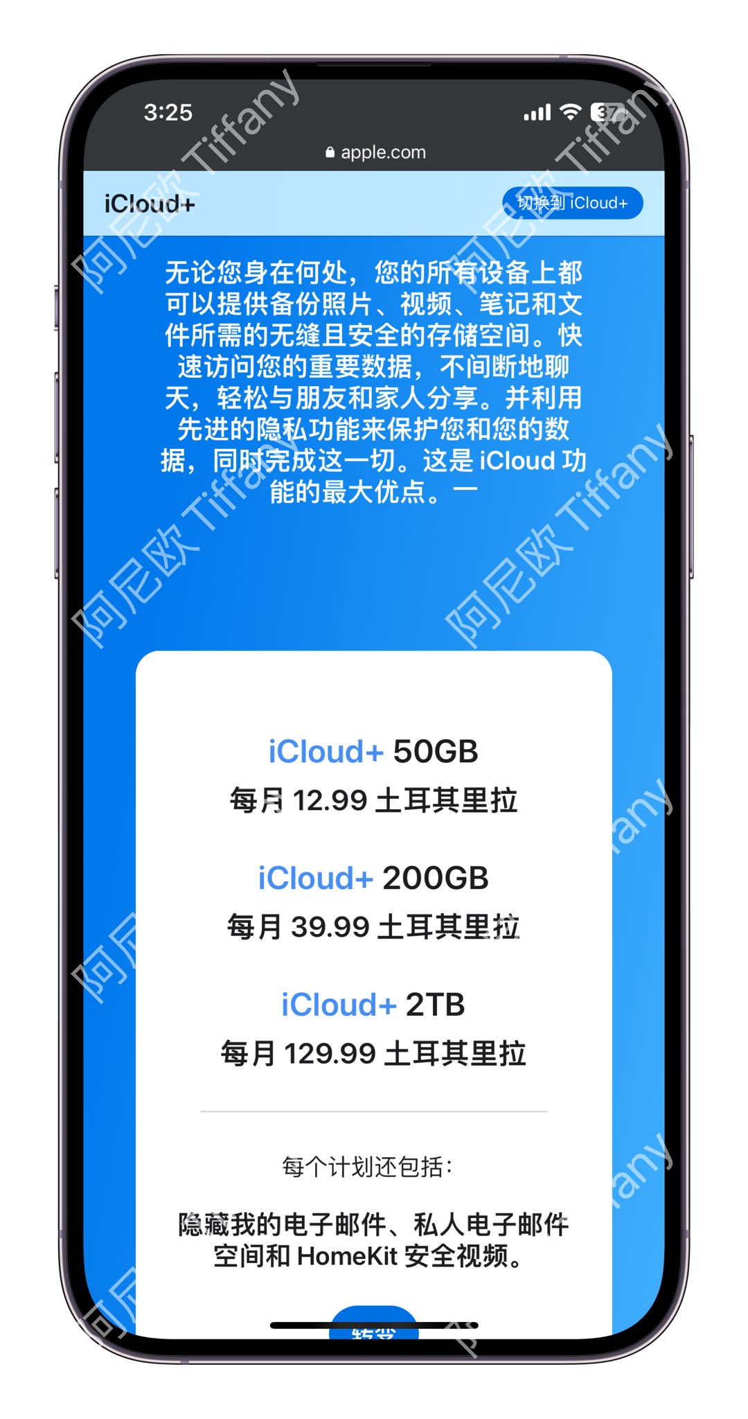 阿尼欧Tiffany on Twitter: "📍家喻户晓的🇹🇷iCloud+迎来涨价， 顶配存储2T从64.99TL涨至129.99TL，我的独享梦破碎了，准备回归美区超大杯Apple ...