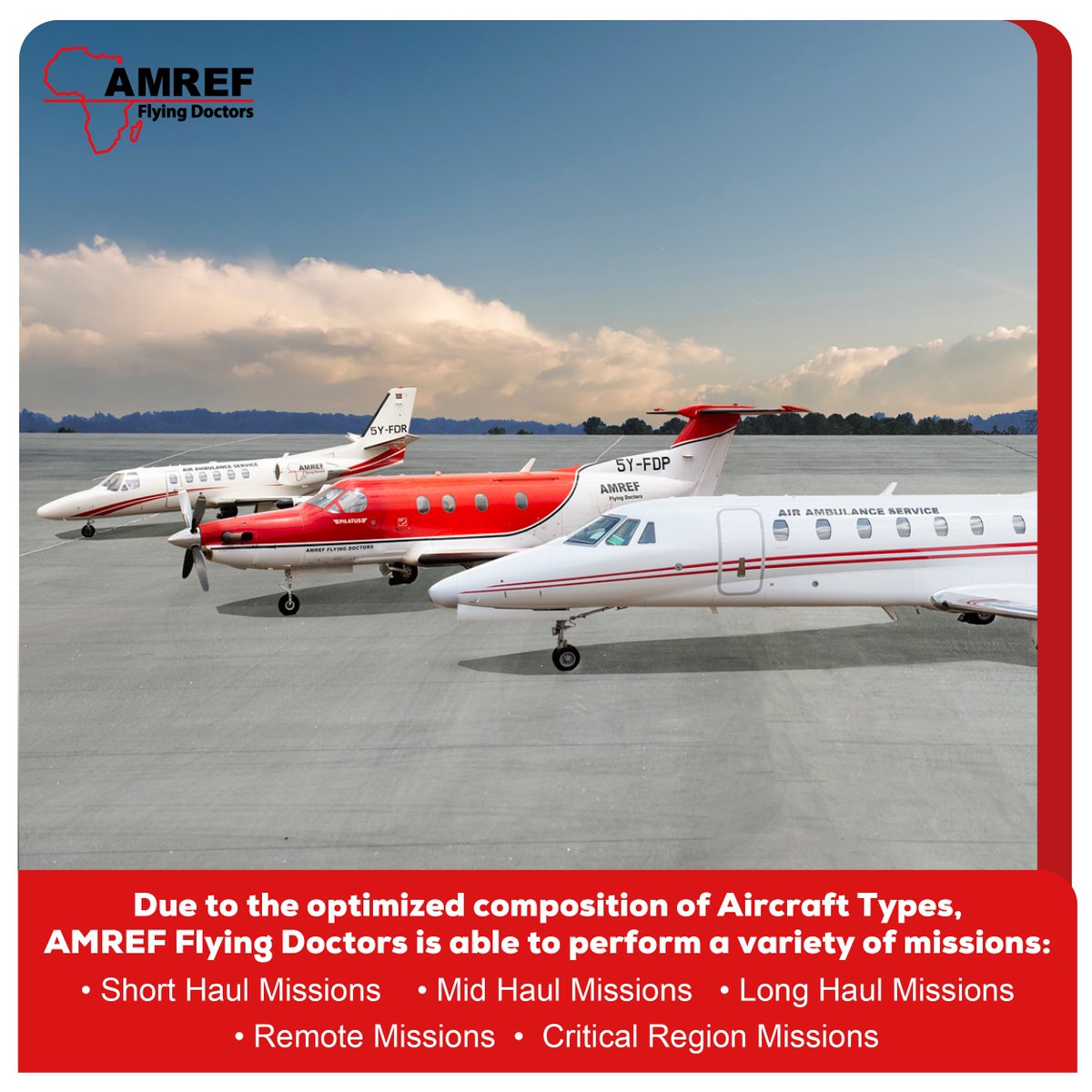 AMREF Flying Doctors on Twitter: "Due to the optimised composition of Aircraft Types, AMREF ...