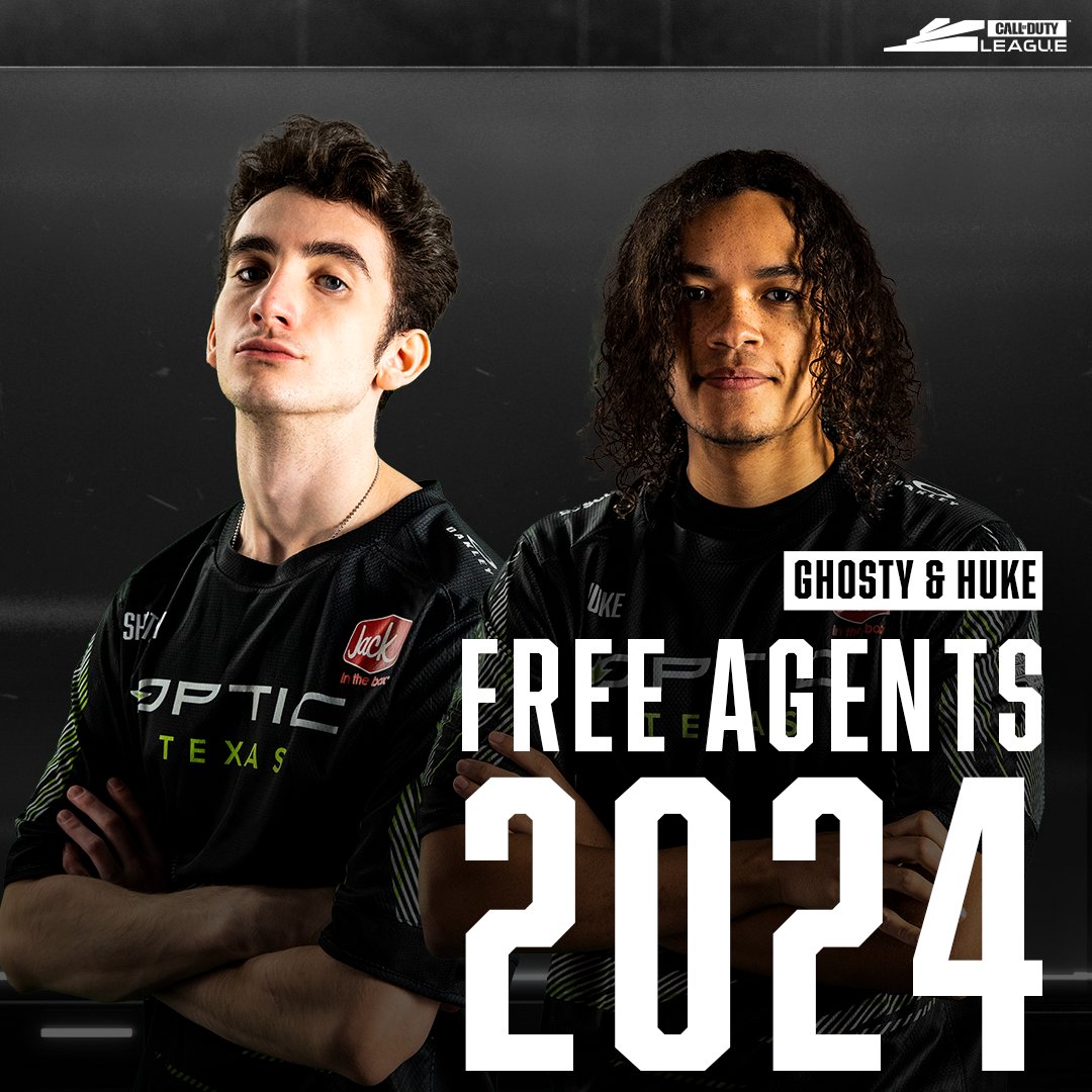 Call of Duty League on Twitter: "Rostermania Recap for 6/26 🔁 OpTic Texas release Ghosty & Huke."