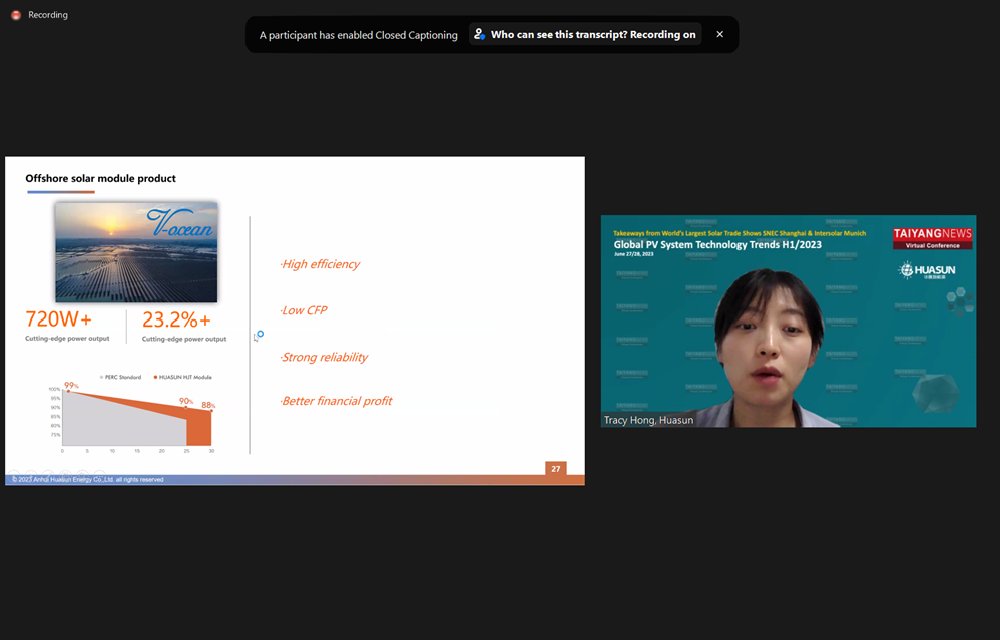 TaiyangNews - All About Solar on Twitter: "Tracy Hong of @huasunsolar highlighted its efforts ...