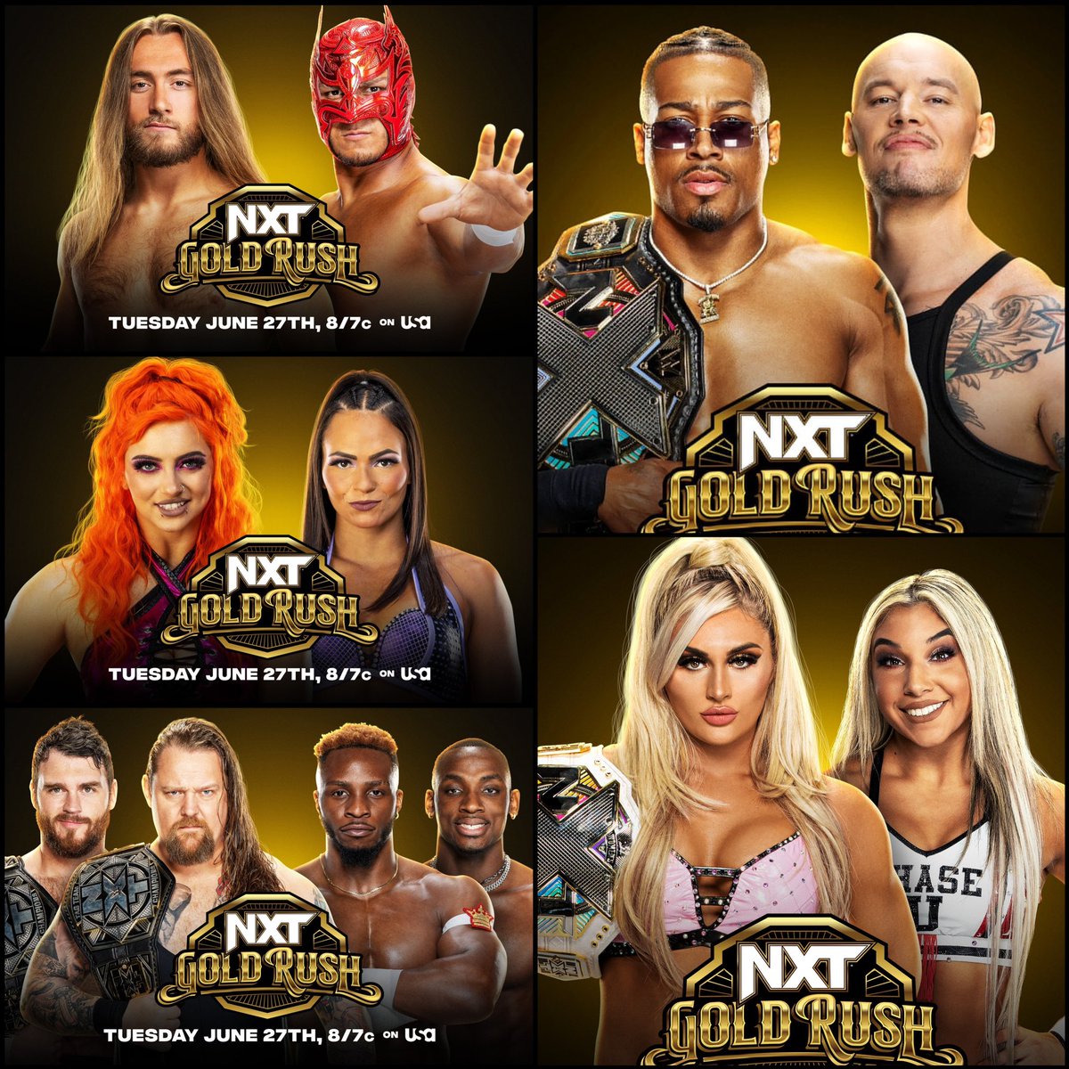Chris Sharpe on Twitter: "TONIGHT! 8pm on @USANetwork! #NXTGoldRush #WWENXT Title @Carmelo_WWE v ...