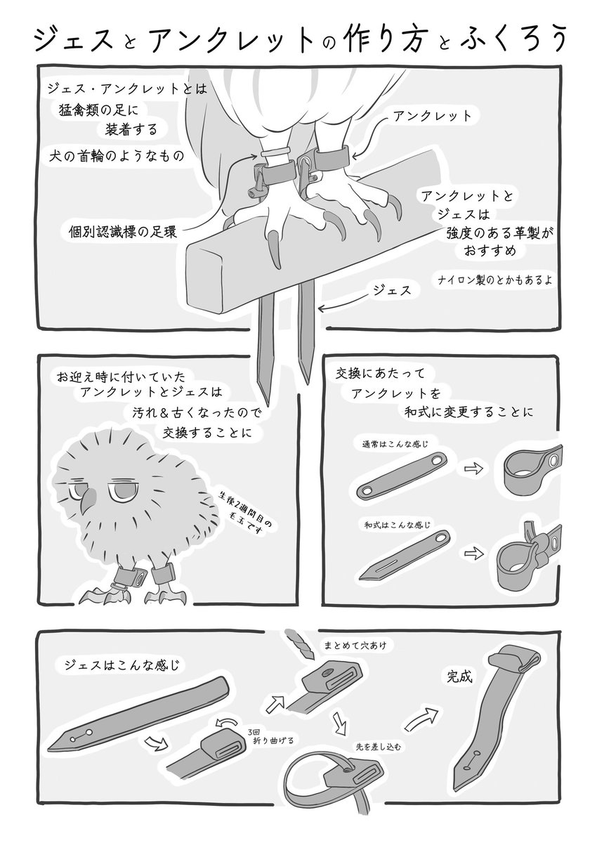 「ジェスとアンクレットの作り方とふくろう」