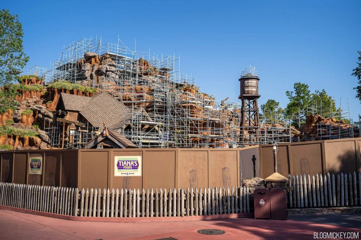 BlogMickey.com on Twitter: "DETAILED LOOK: Tiara-Topped Tiana’s Foods Water Tower Installed at ...