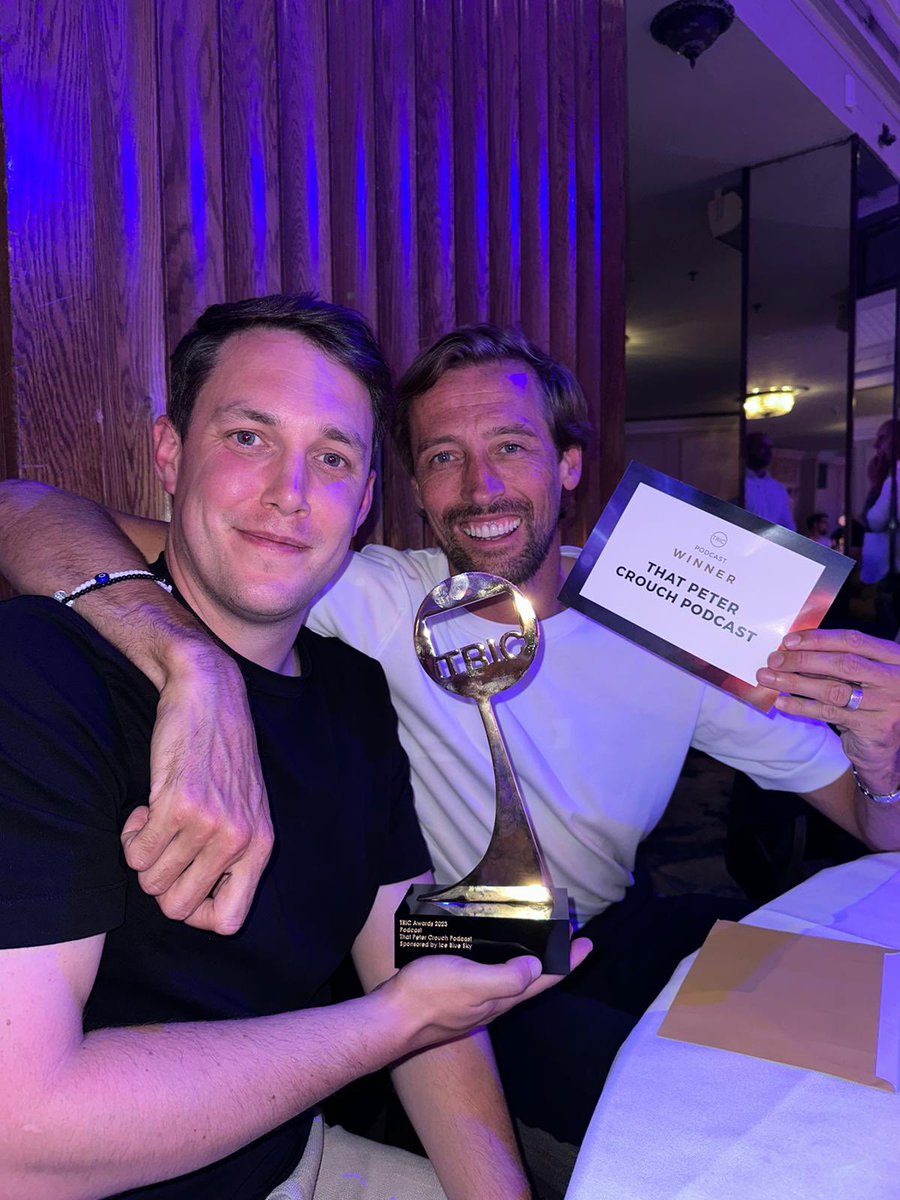 Peter Crouch on Twitter: "We won best podcast today for @PeterCrouchPod at @TRICawards It’s been ...