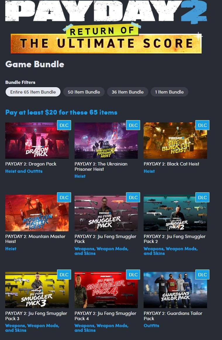 Wario64 on Twitter: "Last day to get Humble Games Bundle: Payday 2 (game is $1) https://bit.ly ...