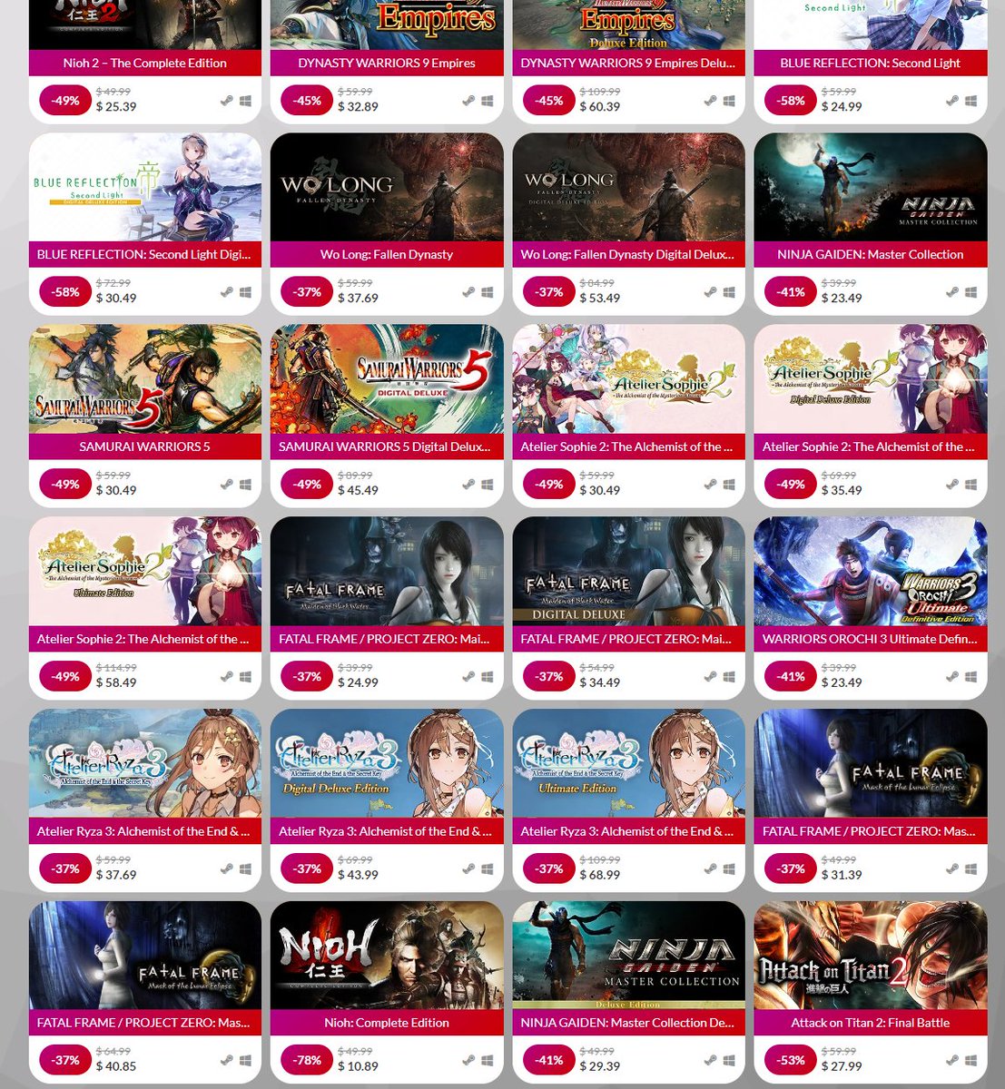 Wario64 on Twitter: "Koei Tecmo sale on Indiegala https://bit.ly/3NoSiLD"
