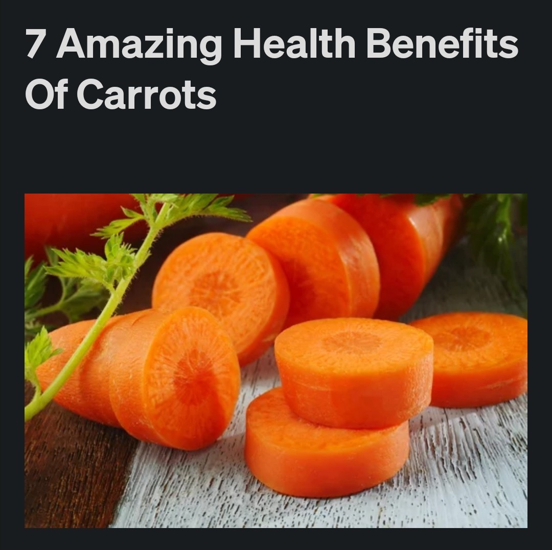 7 Amazing Health Benefits Of Carrots - Thread from Up Workout ...