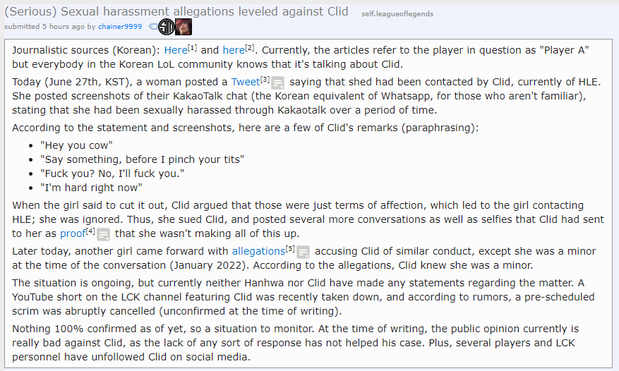Tratoryuan on Twitter: "CLID KICKADO DA HLE DEPOIS DO ASSÉDIO SEXUAL QUE VAZOU ONTEM"