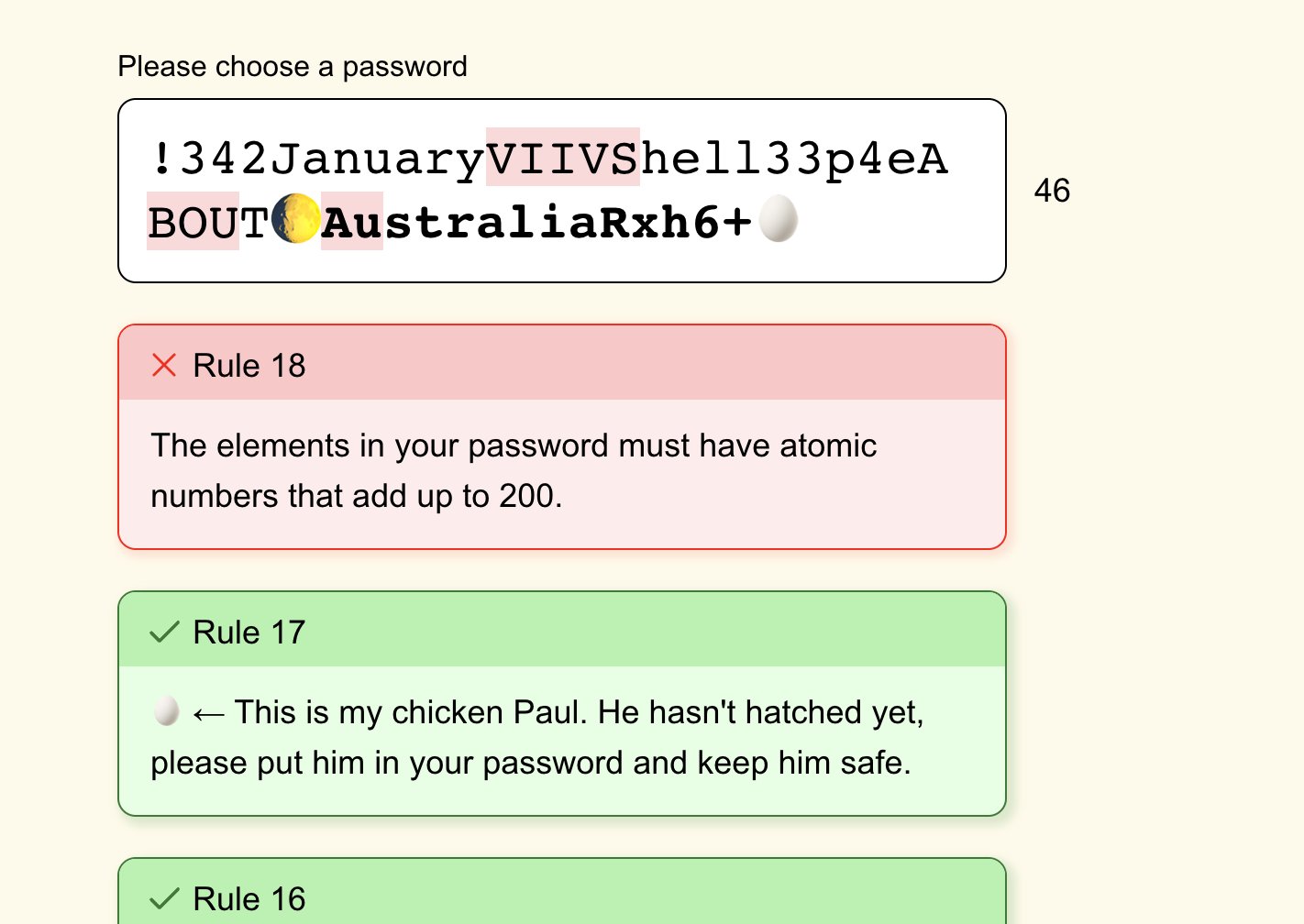 Beat Rule 18 Of The Password Game Atomic Numbers That Add To 200🛠