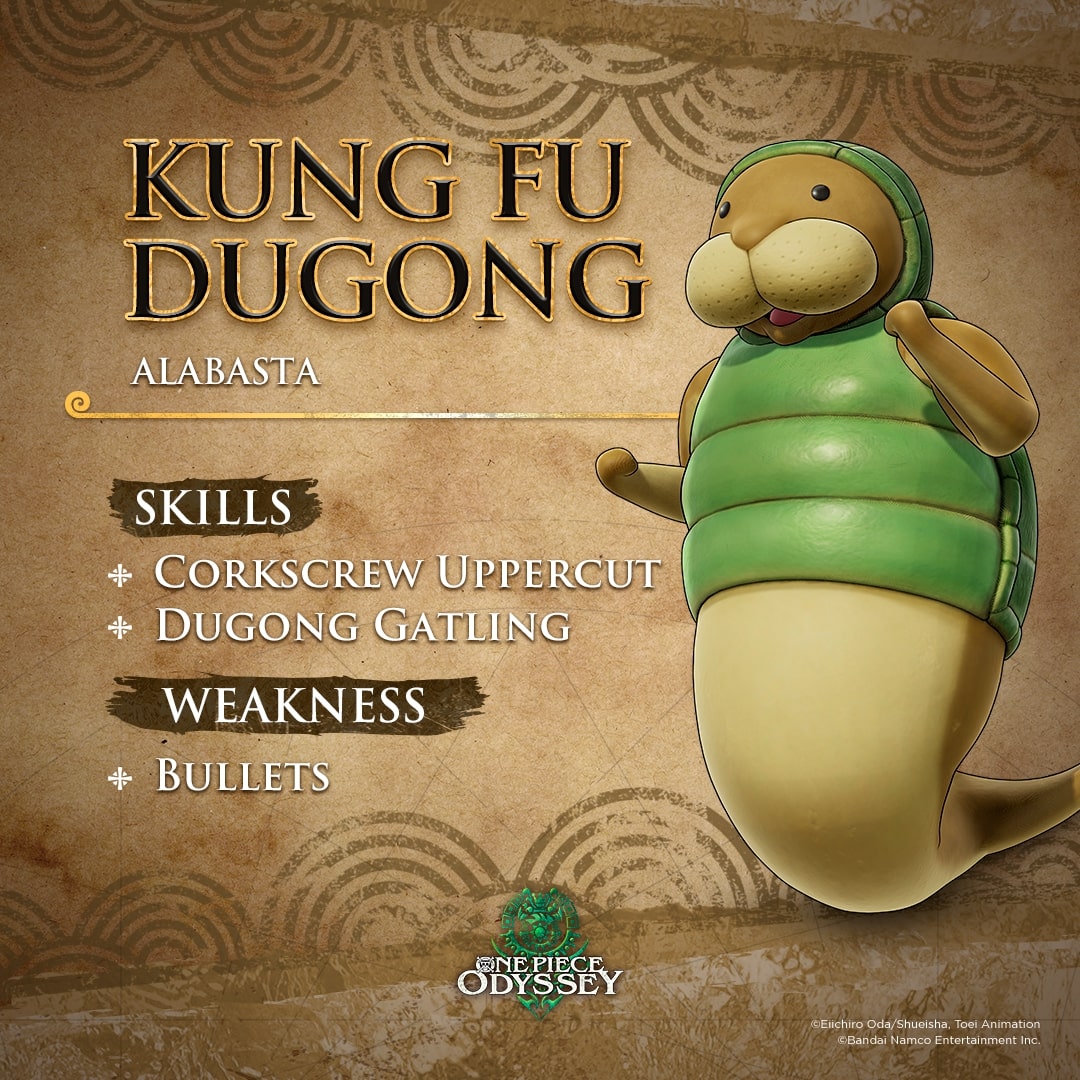 Bandai Namco US on Twitter: "The Kung Fu Dugongs live in the Sandora River of Alabasta. After ...