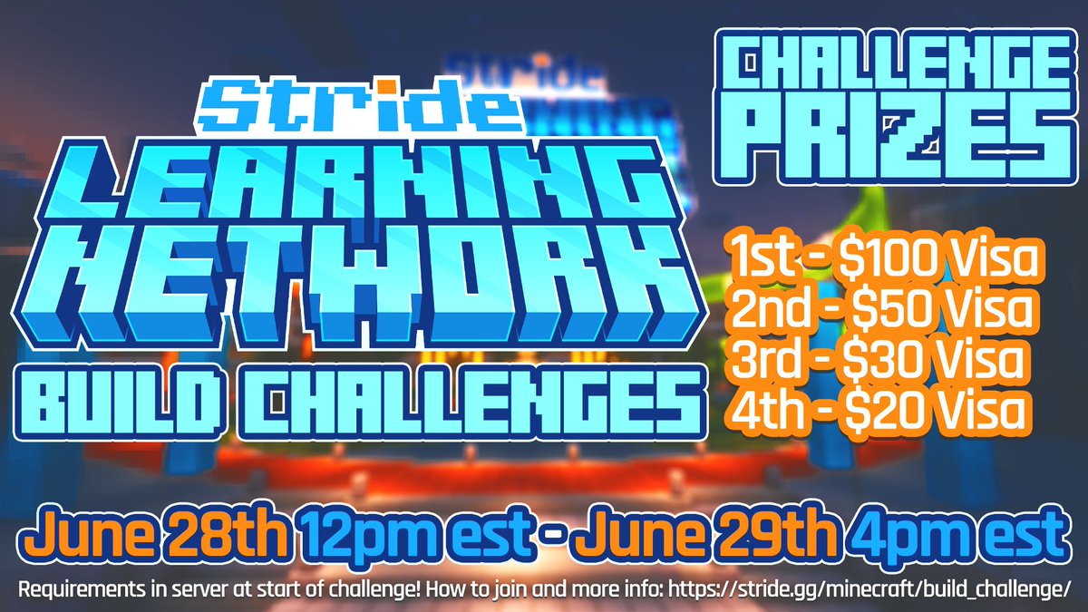 Stride Esports on Twitter: "Running it back with ANOTHER Minecraft Build Challenge in the Stride ...