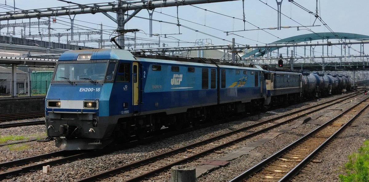 531系ファン on Twitter: "2023/6/28 8764レ EH200-18[高]+EF65 2083[新](ムド)+タキ+コキ 昨日のグリーン車甲種を牽引したEF65 2083 ...