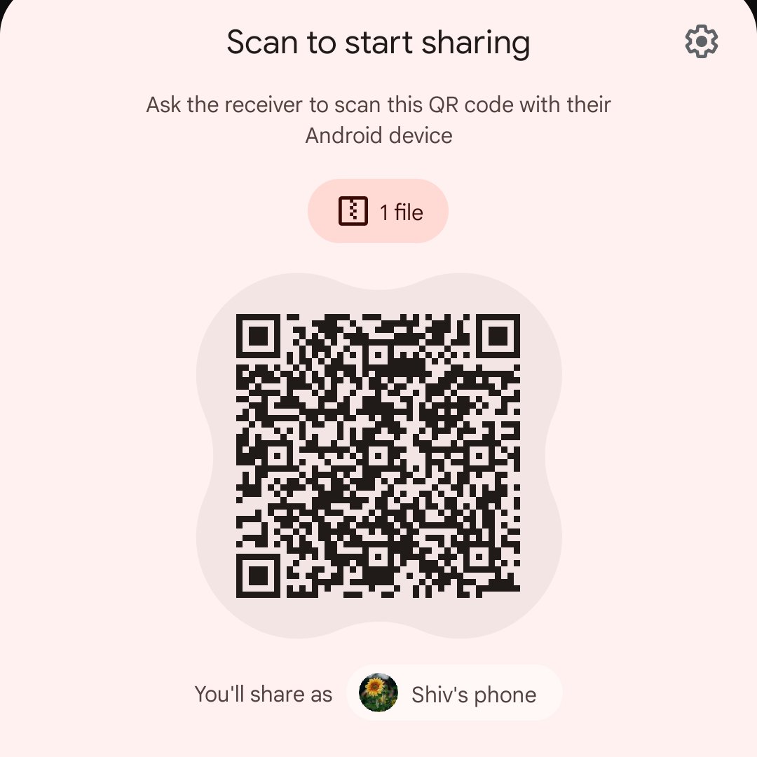 AssembleDebug on Twitter: "Nearby share will allow you to connect to other devices by scanning a ...