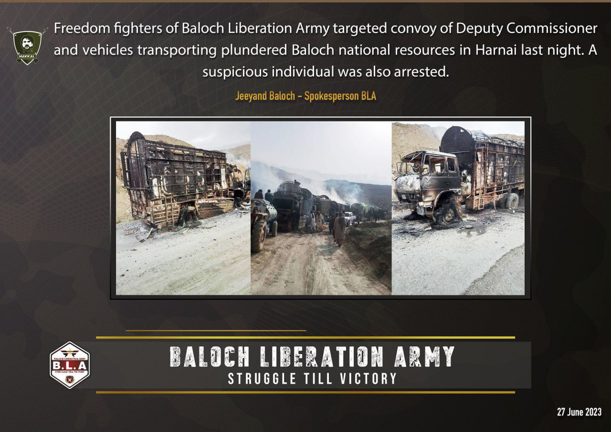 Aditya Raj Kaul on Twitter: "Pakistani Deputy Commissioner Harnai’s convoy and vehicles ...