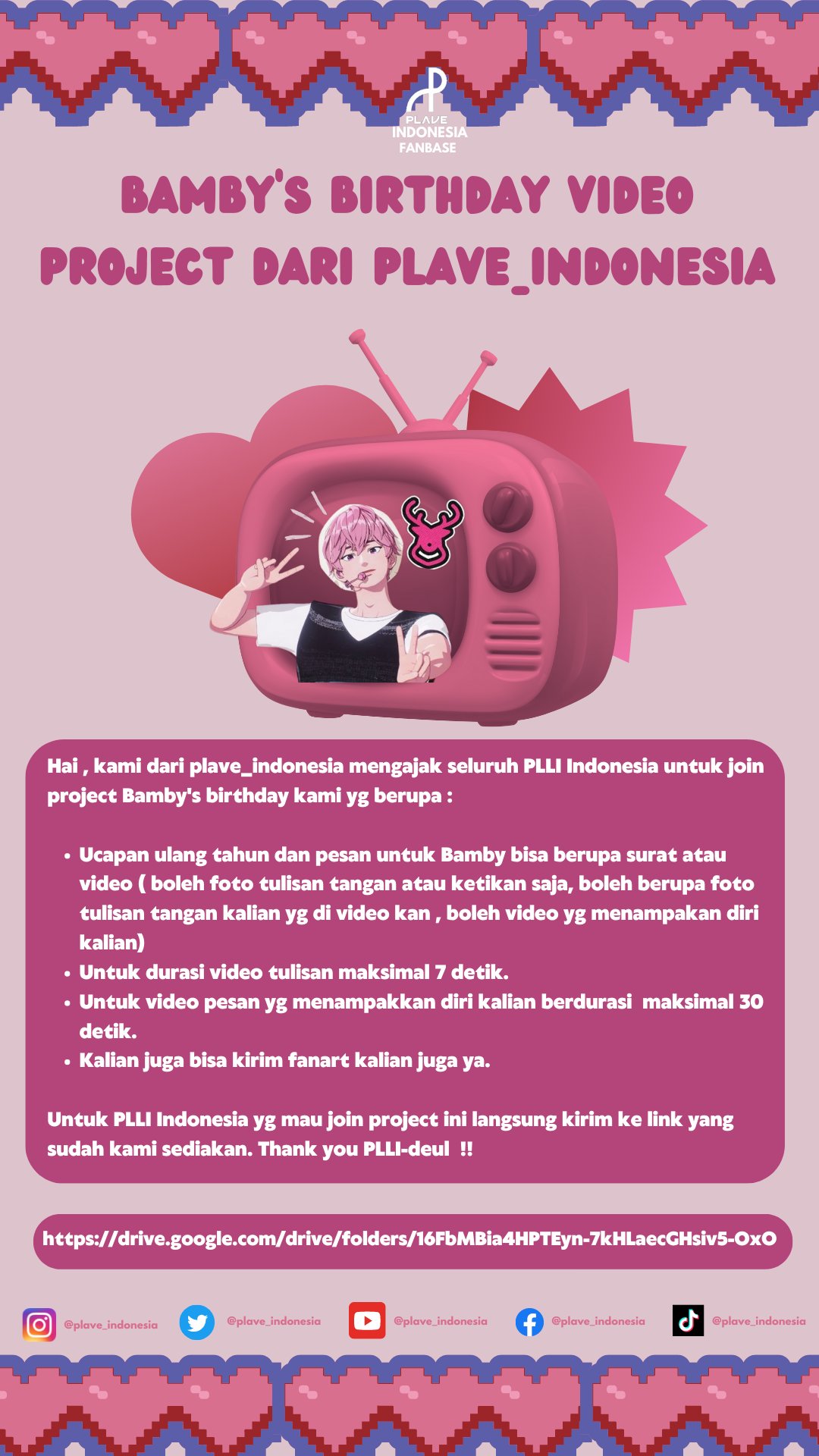 plave_indonesia on Twitter: "📢 PLLI INDONESIA 📢 PLAVE_INDONESIA BAMBY BIRTHDAY VIDEO PROJECT ...