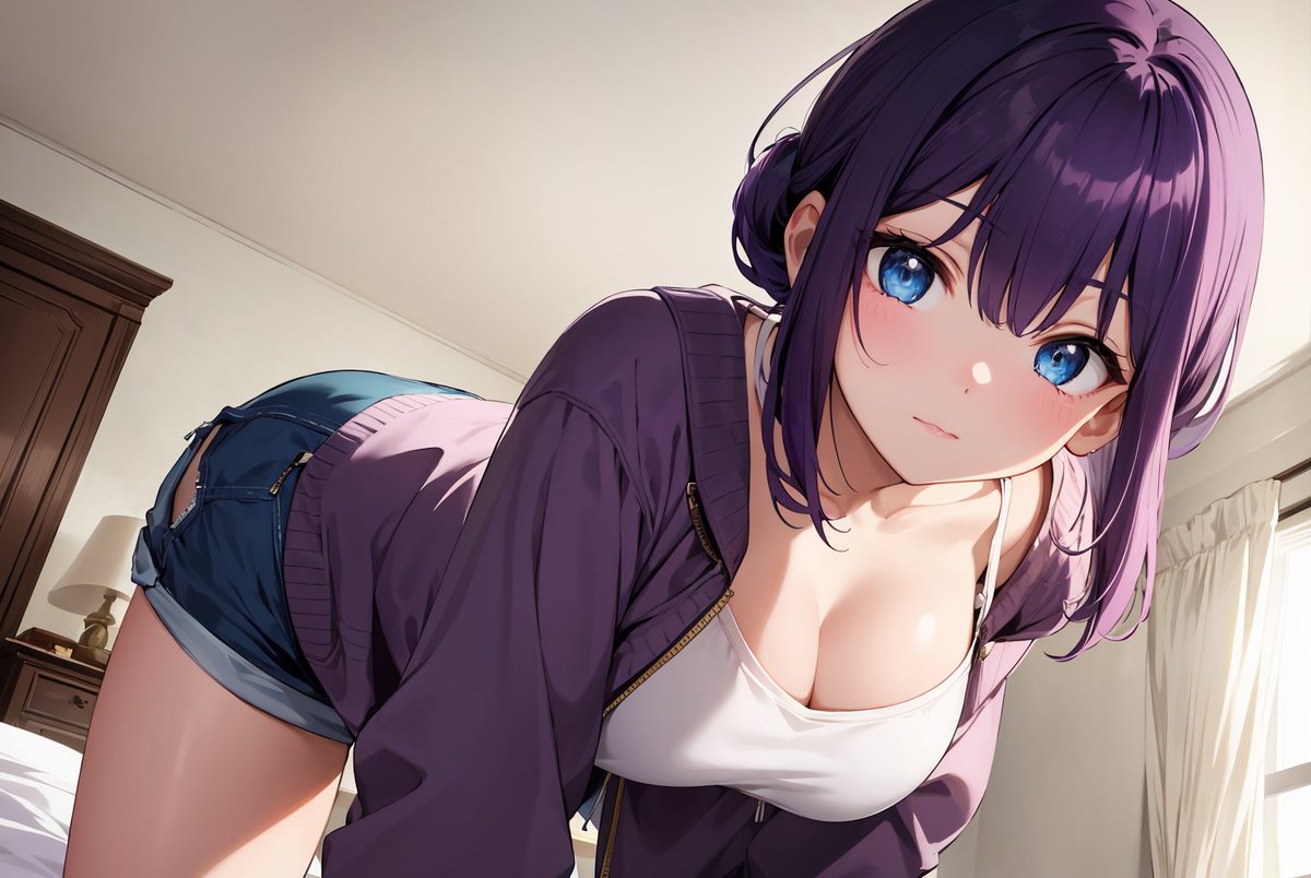 山吹紫御/Shion👻 on Twitter: "む～っ…また起きてる… ※おはようキスチャレ、AIart"