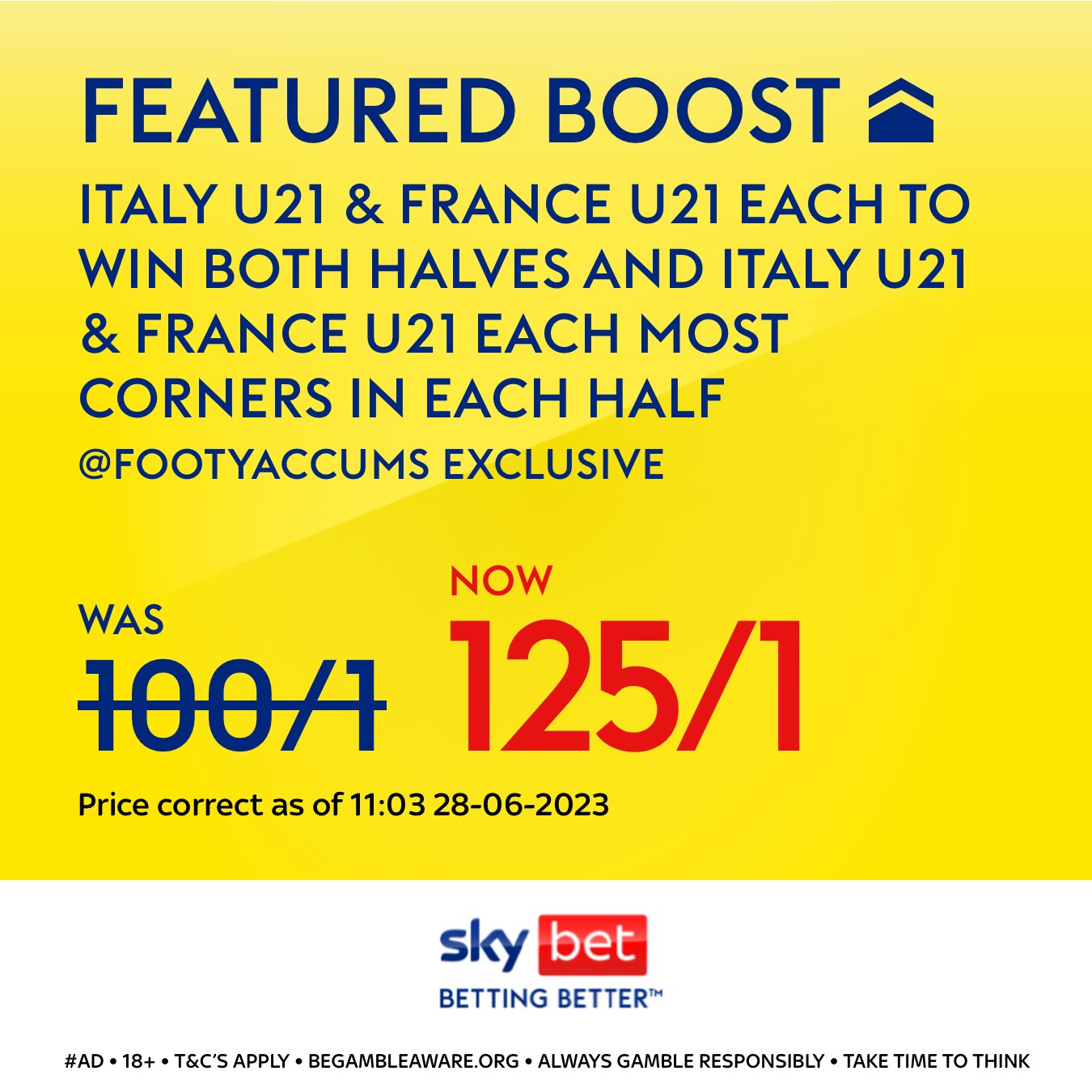 Footy Accumulators on Twitter: "🇪🇺 HUGE UNDER-21 EURO BOOST 🚀 🇨🇭 Switzerland v France 🇫🇷 🇮🇹 ...