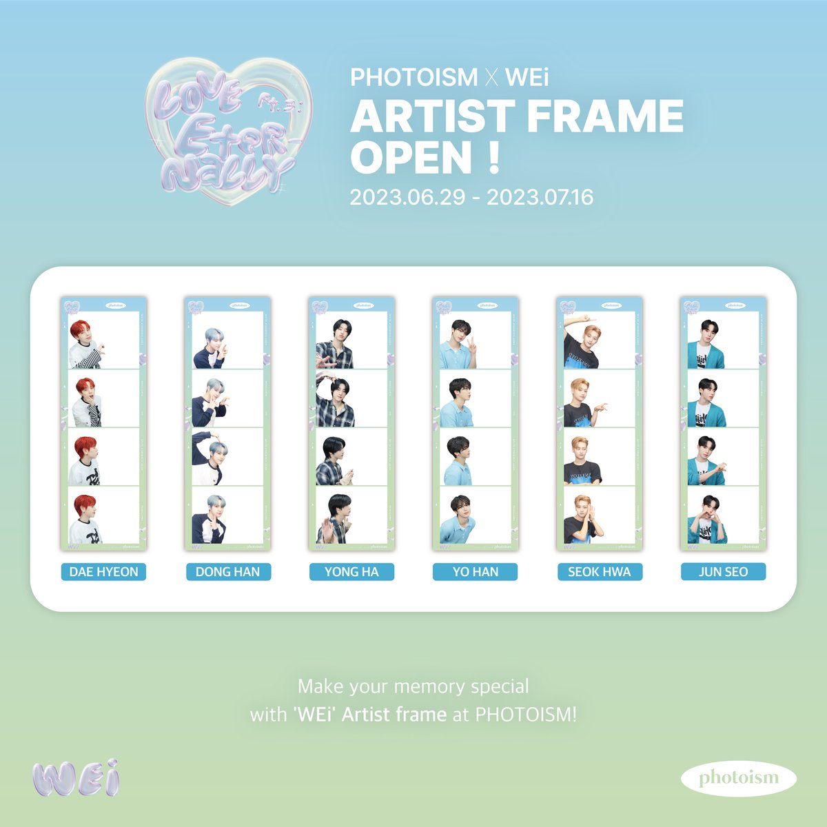 CAi on Twitter: "RT @photoism_ph: PHOTOISM X WEi The artist frame will be released on photoism ...