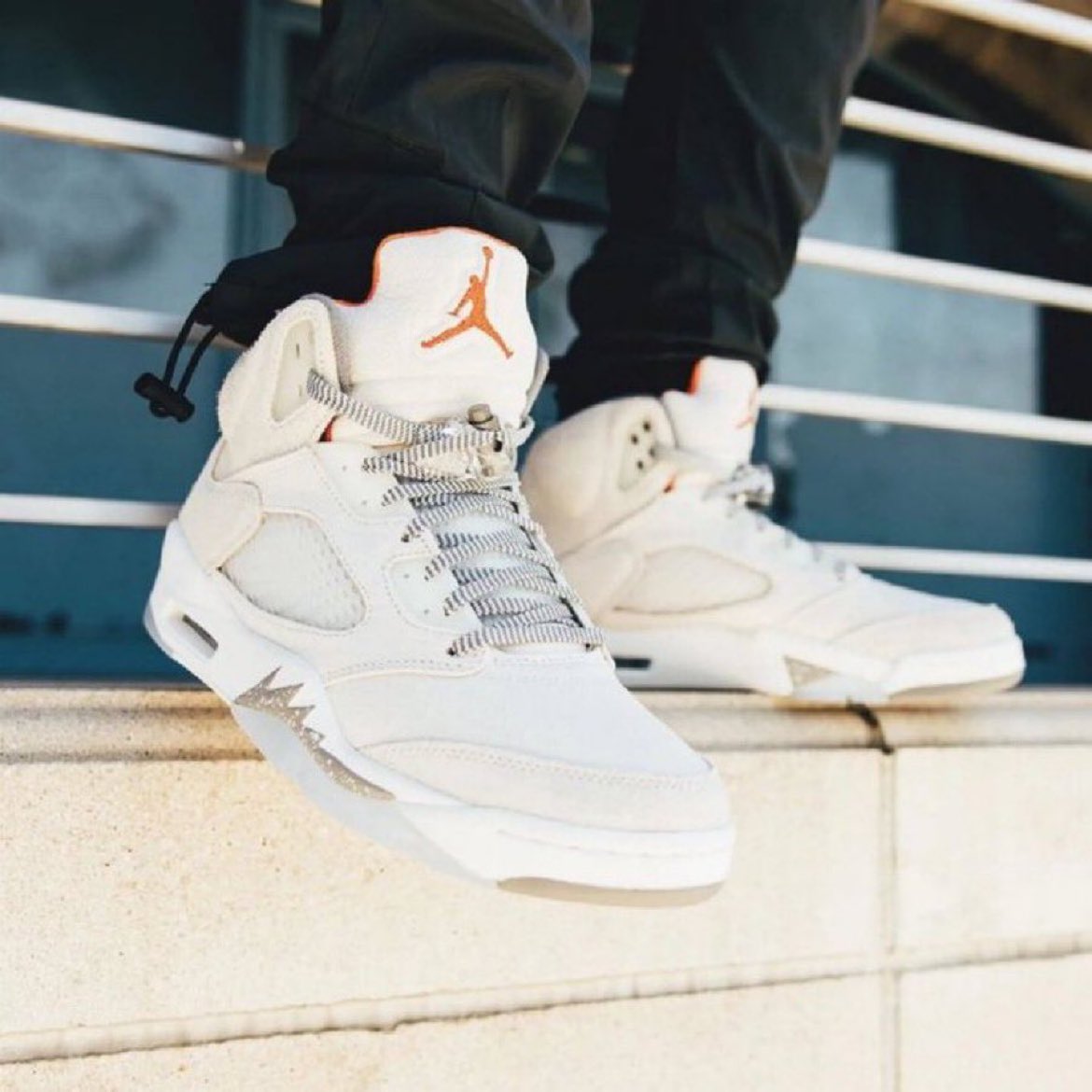 Jordan Retro 5 Oreo On Feet