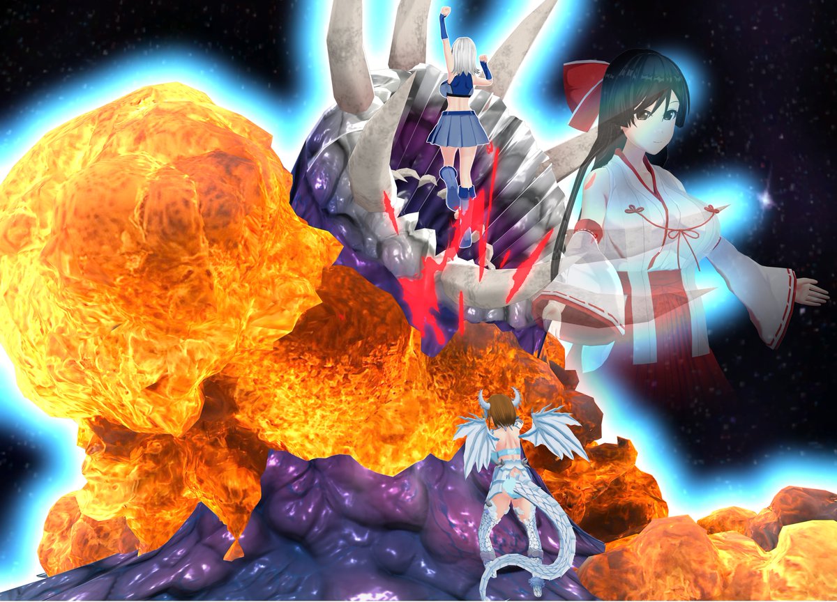 太陽きらら33 On Twitter デジタル化した鳴海とスペースザウルスに進化したゆいちゃんのアシストにより敵を破壊するレナ