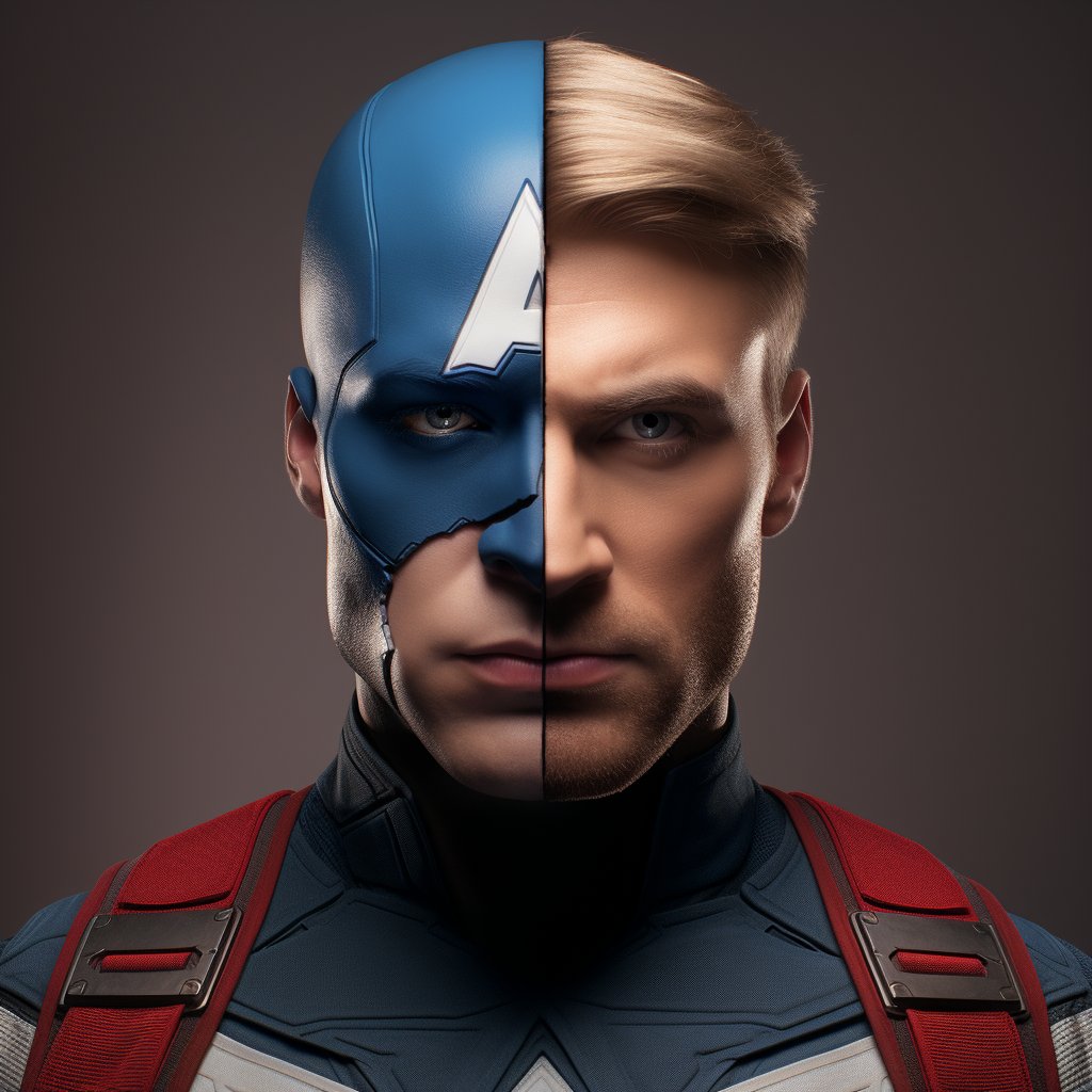 Process for Split Portraits - v5.2 Unmasked Superheroes Another fun ...