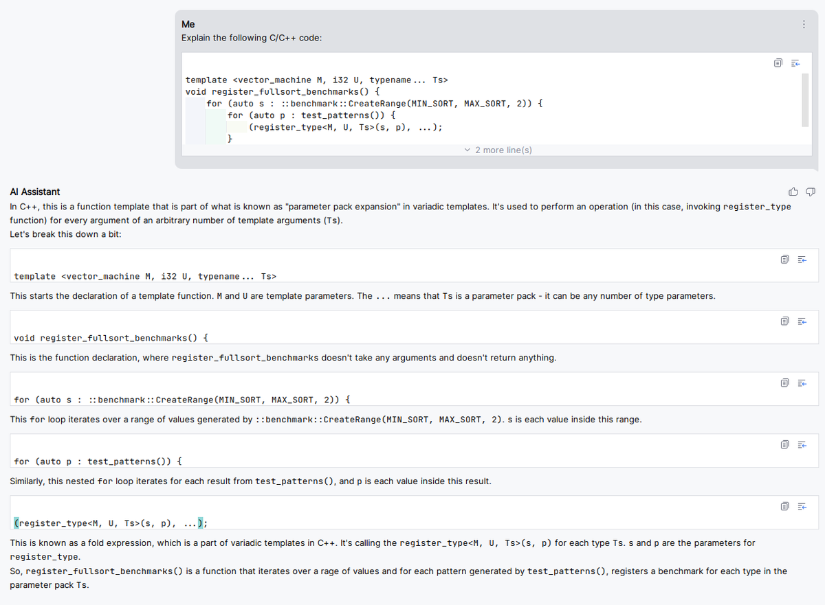 damageboy on Twitter: "Oh wow, just tried JB AI assistant for some vxsort benchmark code in ...