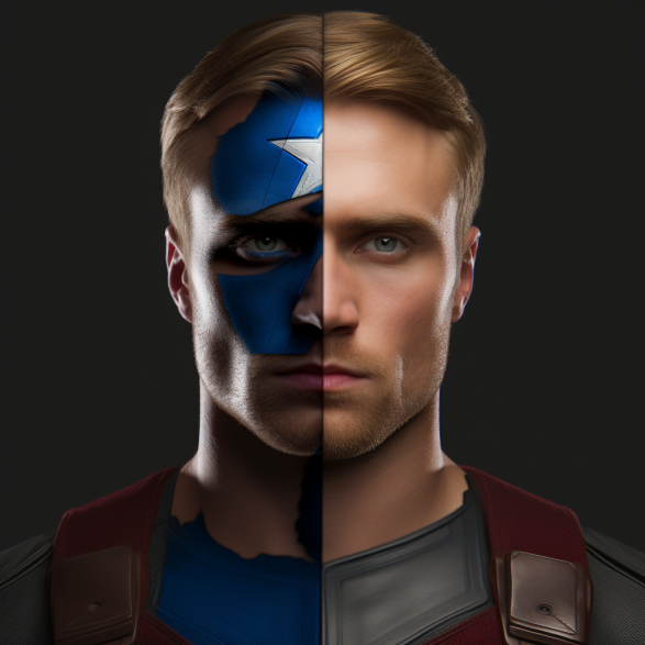 Process for Split Portraits - v5.2 Unmasked Superheroes Another fun ...