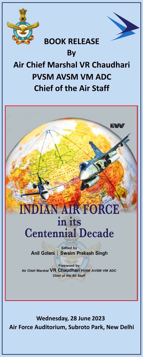 CAPS India on Twitter: "CAS VR Chaudhari PVSM AVSM VM ADC released the book ‘Indian Air Force in ...