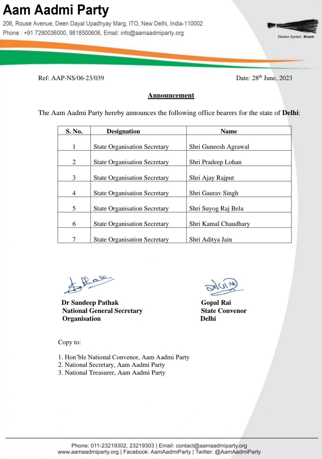 Aam Aadmi Party Membership Form