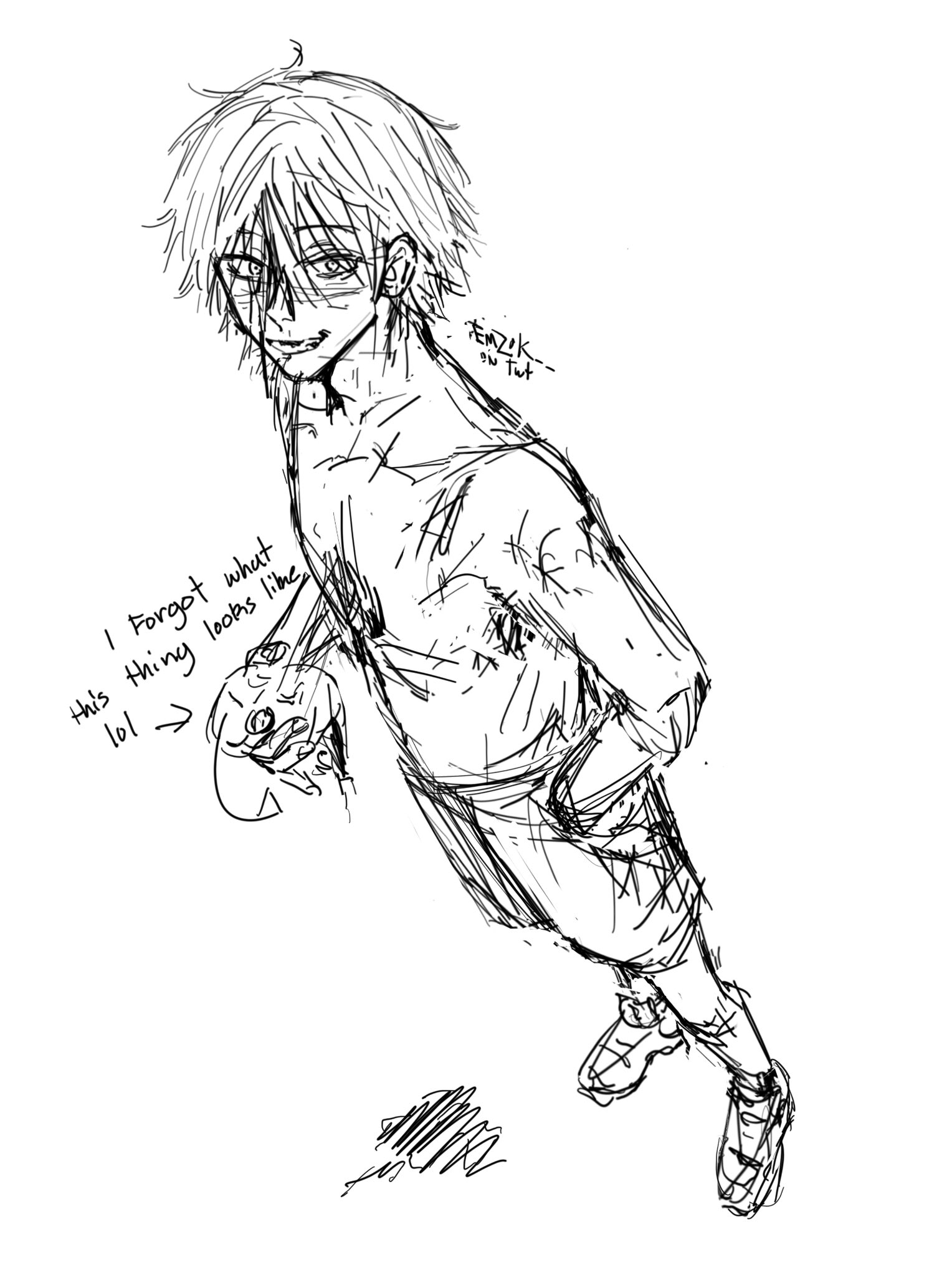 Anime Guy Side View Standing