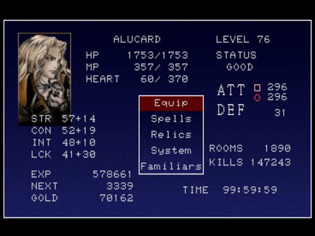 Arvy on Twitter: "Famously, Symphony of the Night's menu and inventory UI ended up looking like ...