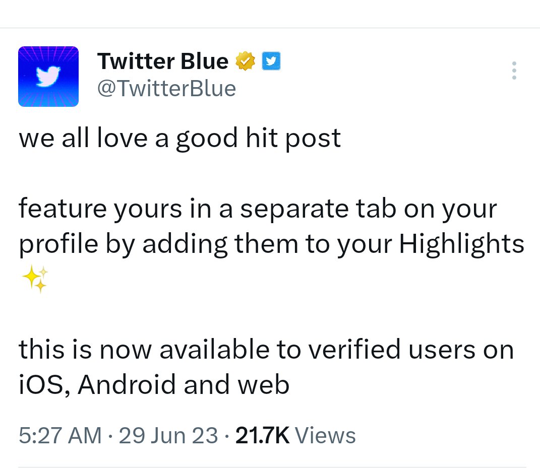 TiE on Twitter: "#Twitter Blue new feature live now, Highlight favourite tweets on your Twitter ...