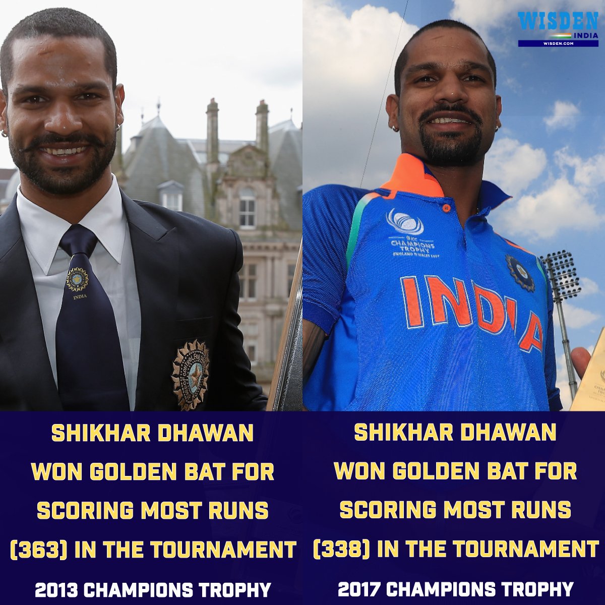 Shikhar Dhawan With Golden Bat