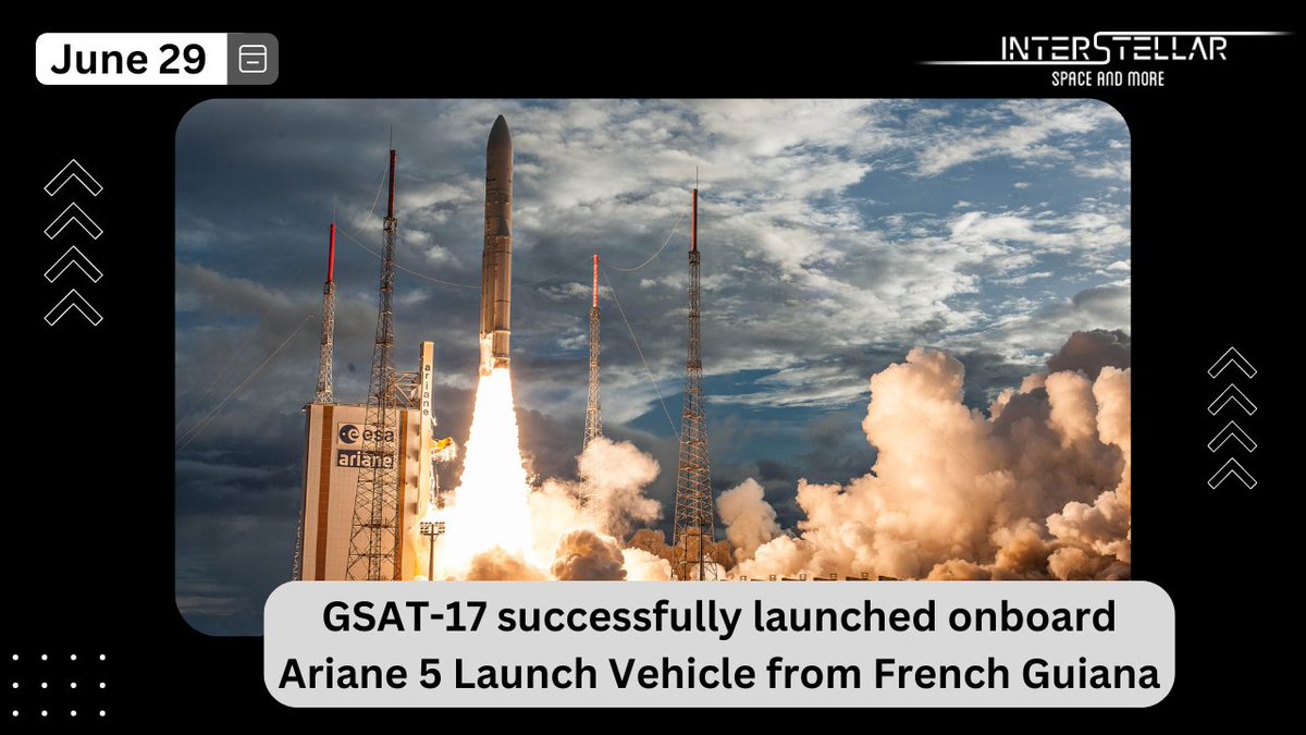 Interstellar News on Twitter: "#OTD in 2017, India's GSAT-17 communication satellite was ...