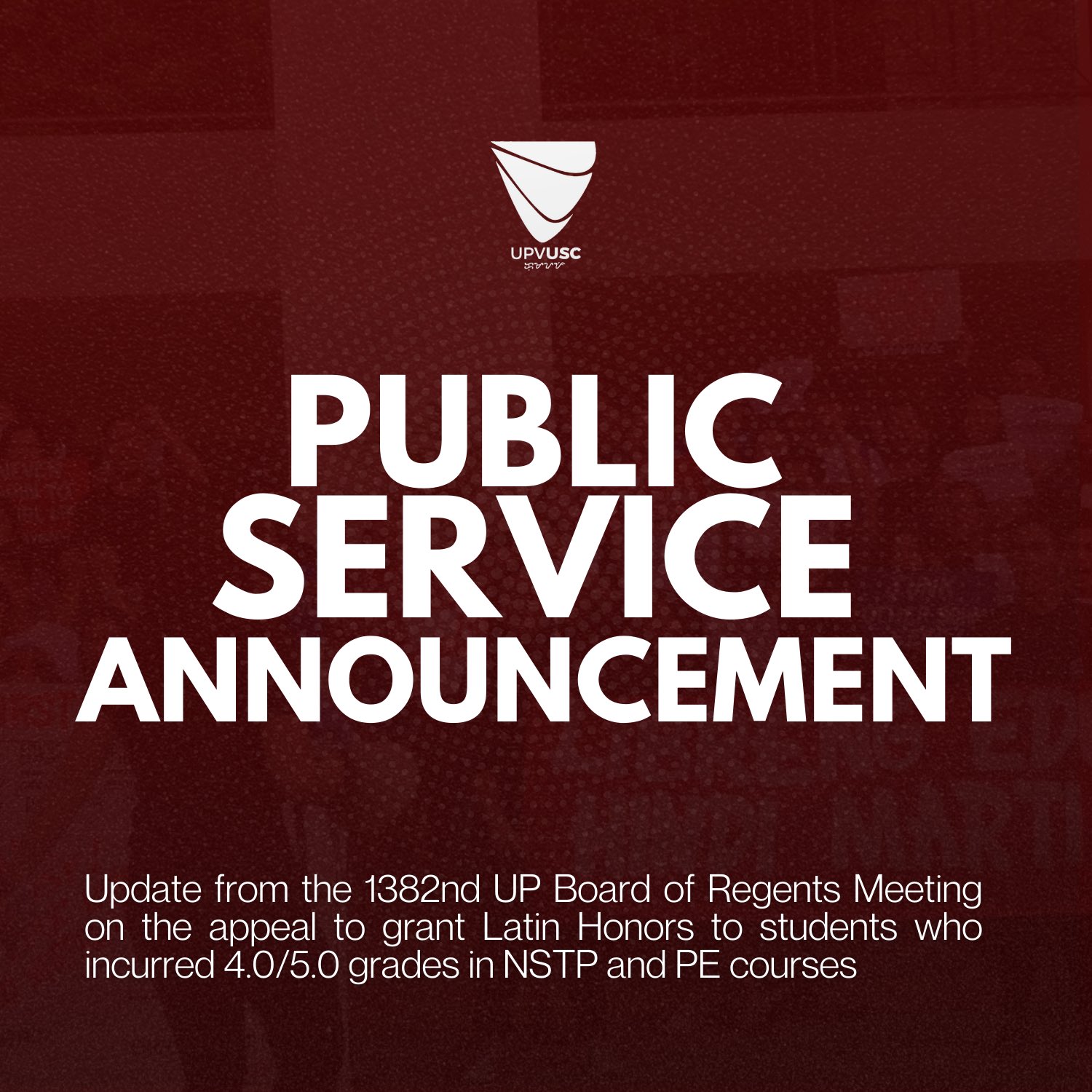 UP Visayas - University Student Council on Twitter: "With this, the UPV USC would like to ...
