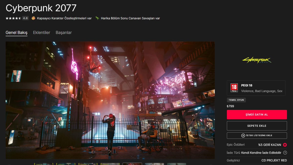 De Marke Gaming on Twitter: "The Witcher 3 ve Cyberpunk 2077, Epic Games'te de zamlandı. The ...