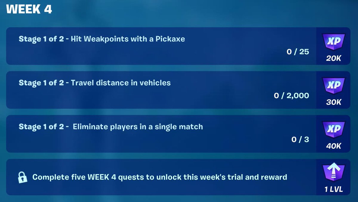 Fortnite News On Twitter The Fortnite Week 4 Quests Are Now Live