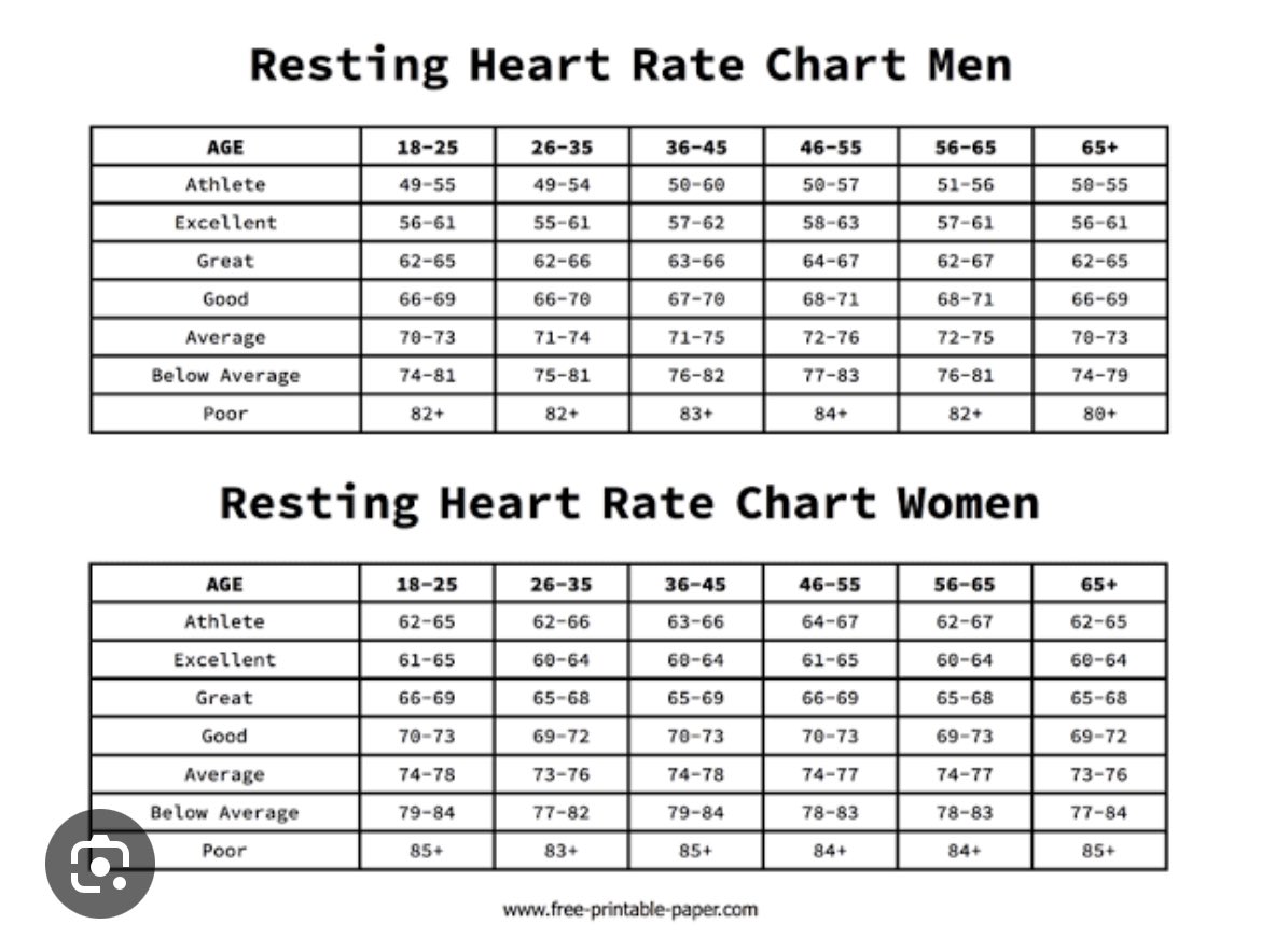 Fitness Heart Rate Chart