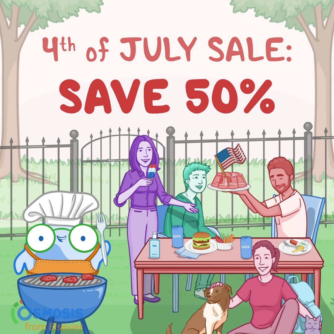 Osmosis from Elsevier on Twitter: "Celebrate July 4th with 50% off Osmosis! Our comprehensive ...