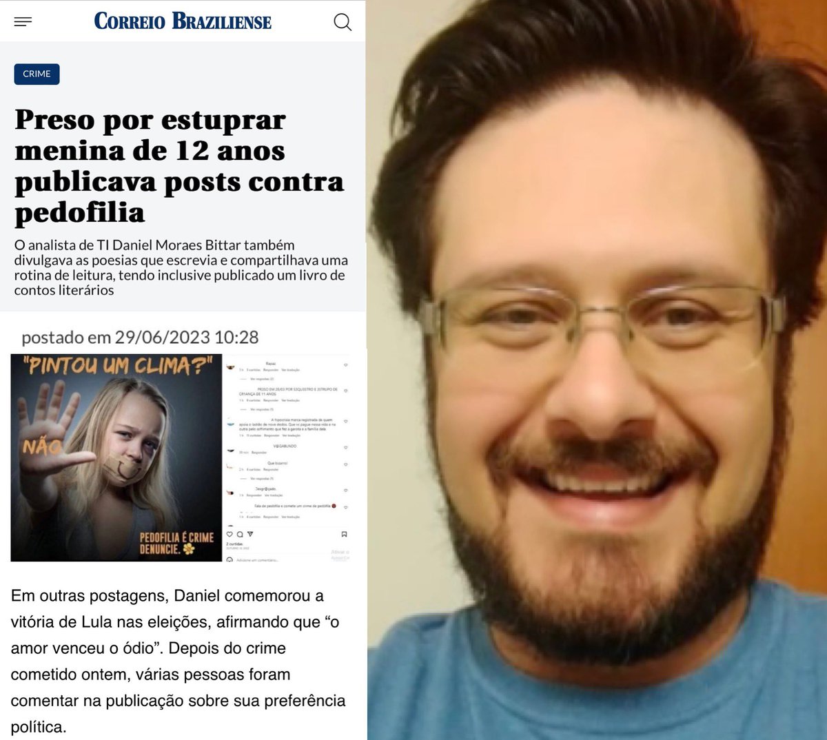 Jandira Mata on Twitter: "RT @brom_elisa: Lulista??? Daniel Moraes Bittar, de 42 anos, foi preso ...