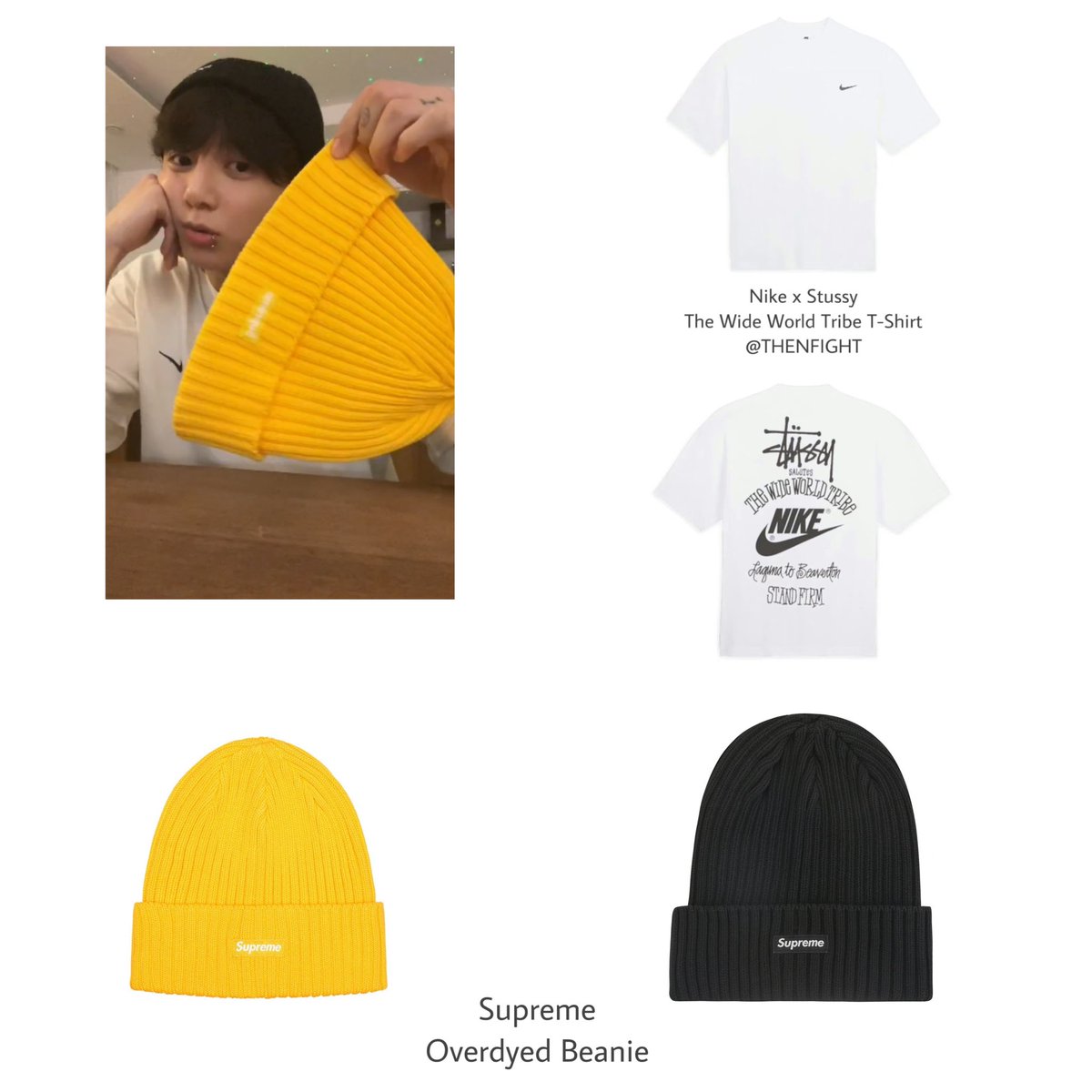 THENFIGHT on Twitter: "230629 weverse live #전정국 #방탄소년단 #JUNGKOOK #BTS NIKE × Stussy SUPREME"
