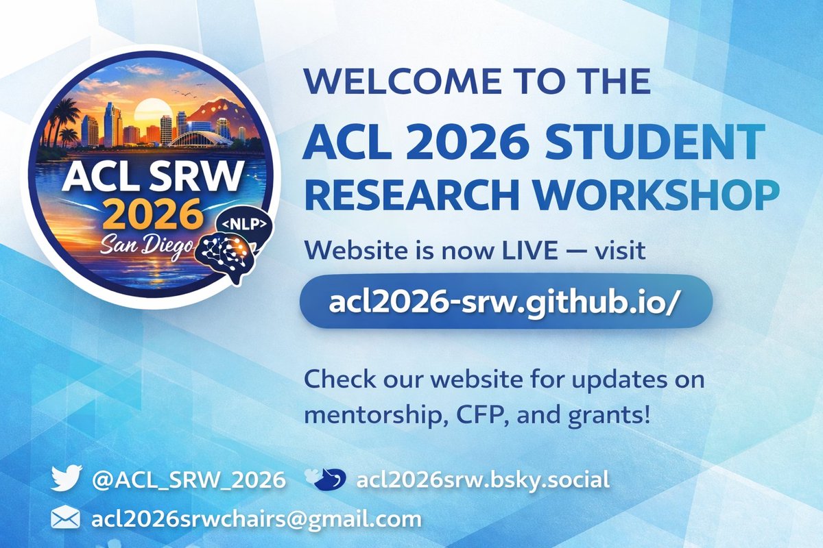 ACL 2026 Student Research Workshop (@ACL_SRW_2026) / Posts / X