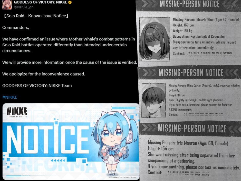 #NIKKE has reported a problem with the Mother Whale Raid. According to ...