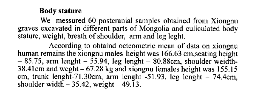 Body stature for the Iron Age Xiongnu tribal confederation have been ...