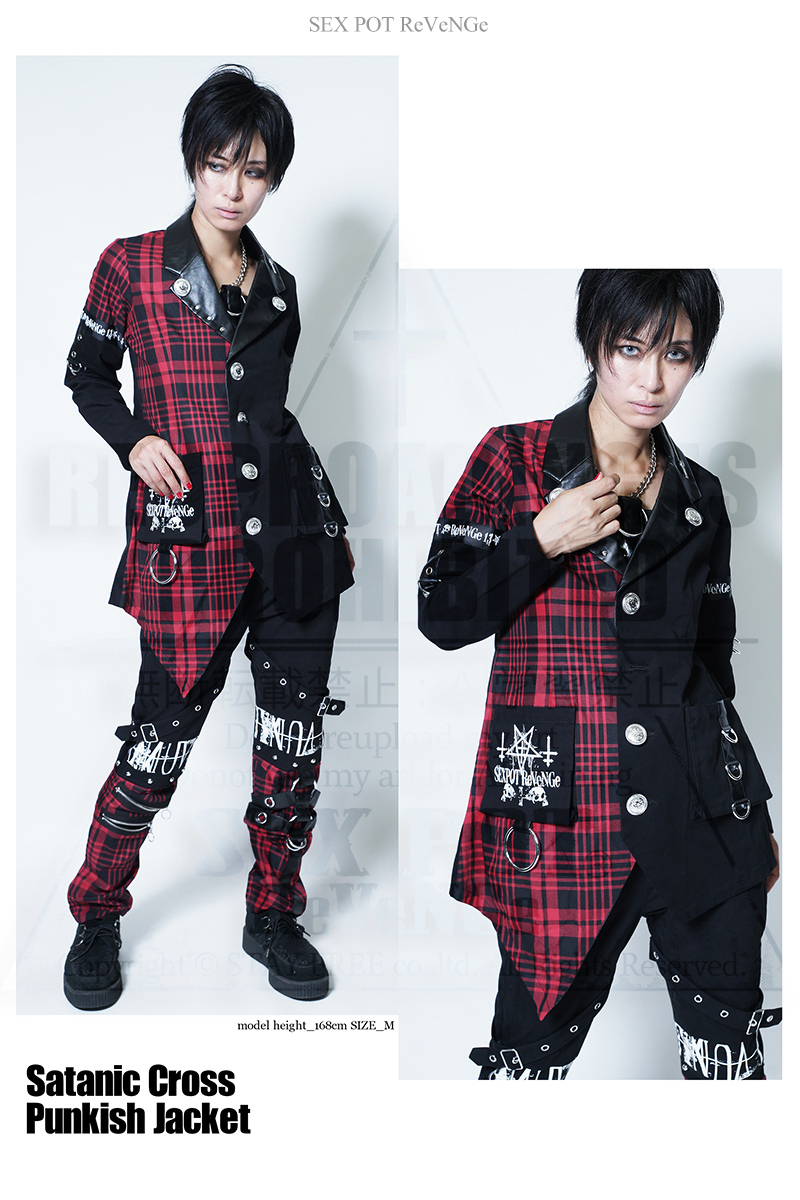 [APPAREL]/セックスポットリベンジ/SATANIC CROSS PUNKISH ジャケット 黒＋白 (M) ゴスロリ・パンク/SEX POT ReVeNGe 🍁2025 AUTUMN & WINTER COLLECTION🍁 SATANIC CROSS PUNKISH