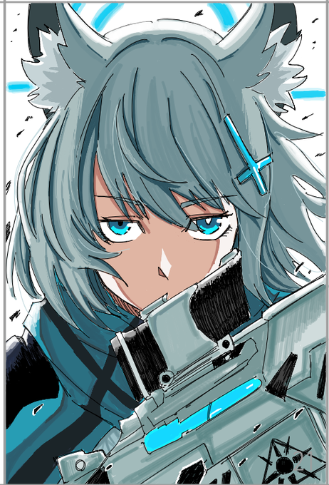 「shiroko (blue archive) white background」Fan Art(Latest)