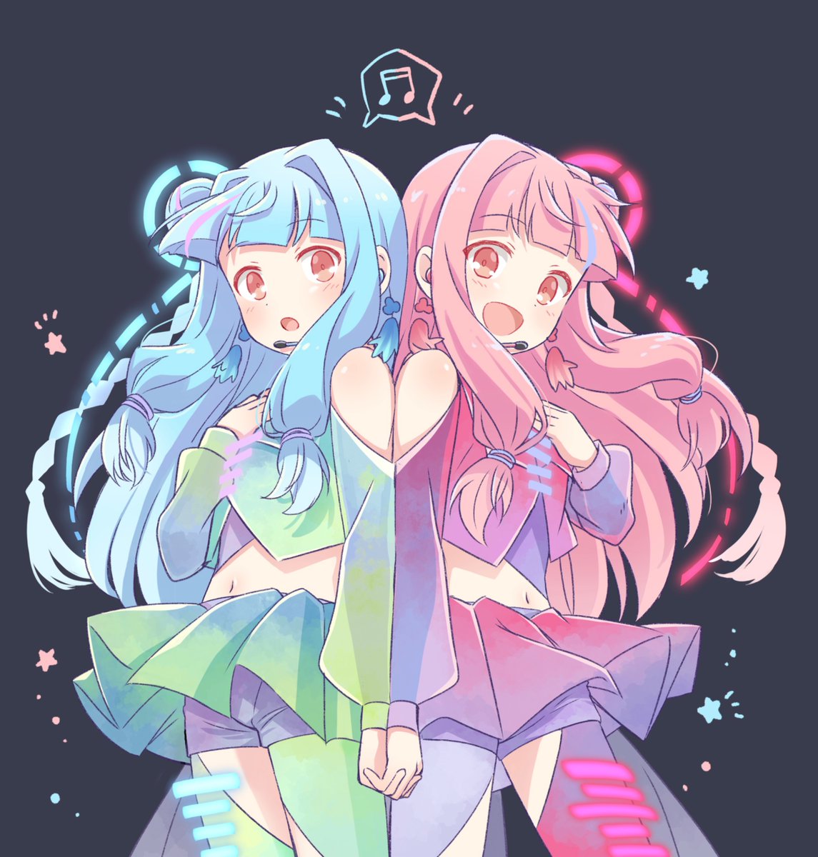 kotonoha akane ,kotonoha aoi long hair looking at viewer blush smile open mouth simple ...