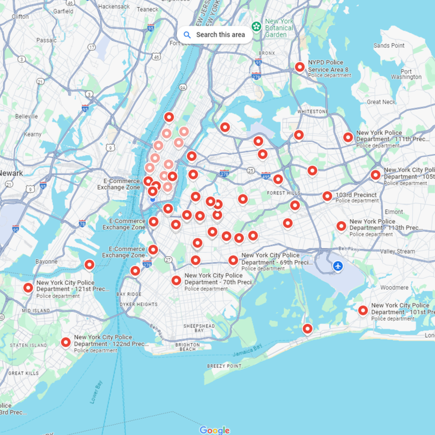 New York City Police Precincts Map Criminal Justice And Health And
