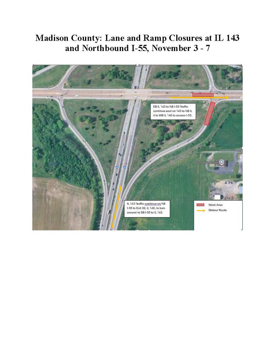 Map Of Il Road Closures Highway Road Closures Begin For Route 34 Work